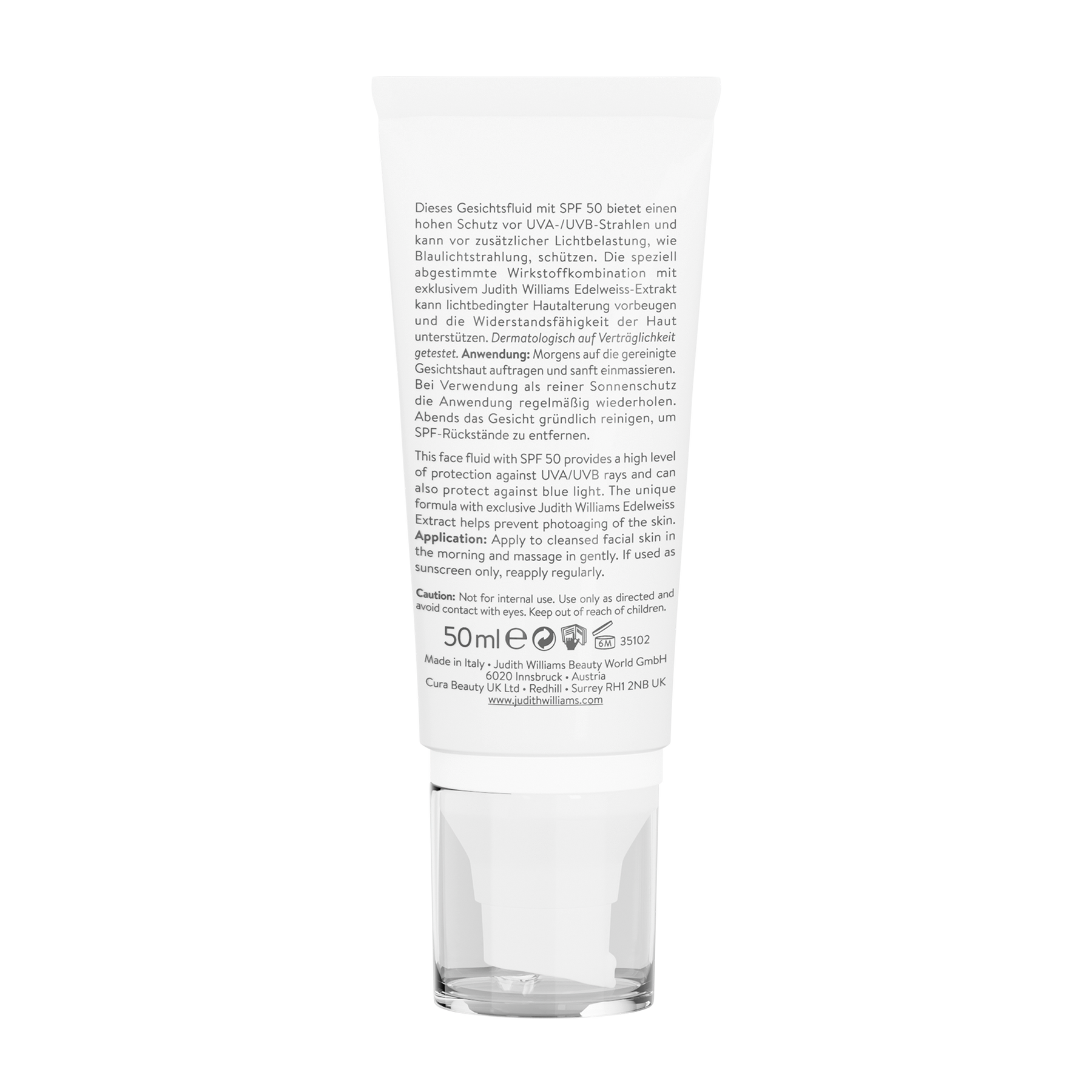 Skin Revolution Edelweiss | Protect & Care Face Fluid SPF 50 | Judith ...